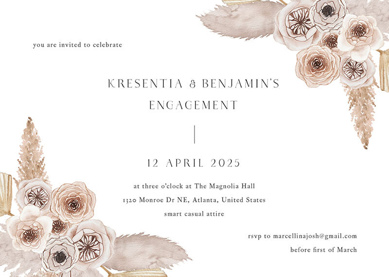 Rustic Engagement Invitation Templates