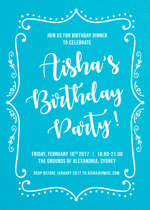 Pretty Birthday Invitation Cards & Party Invitation Cards