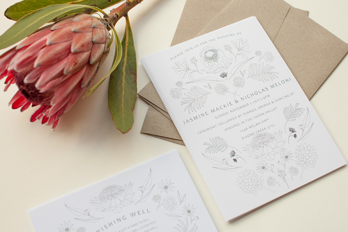 Australian Native Colour In Wedding Invitations by Paperlust