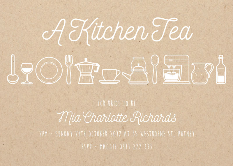 Cooking Bridal Shower Invitations Rustic