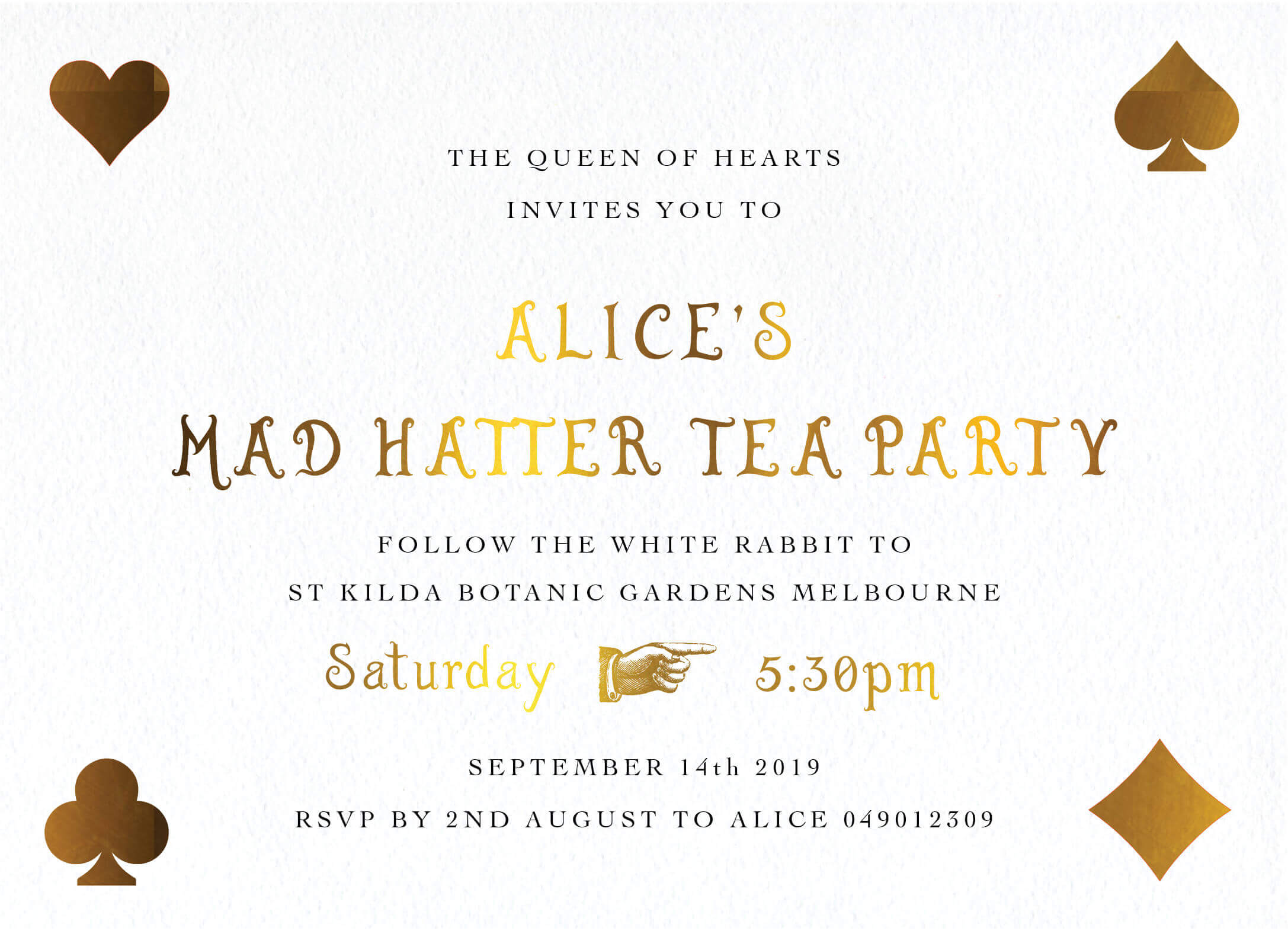 Alice In Wonderland Tea Party Invitations