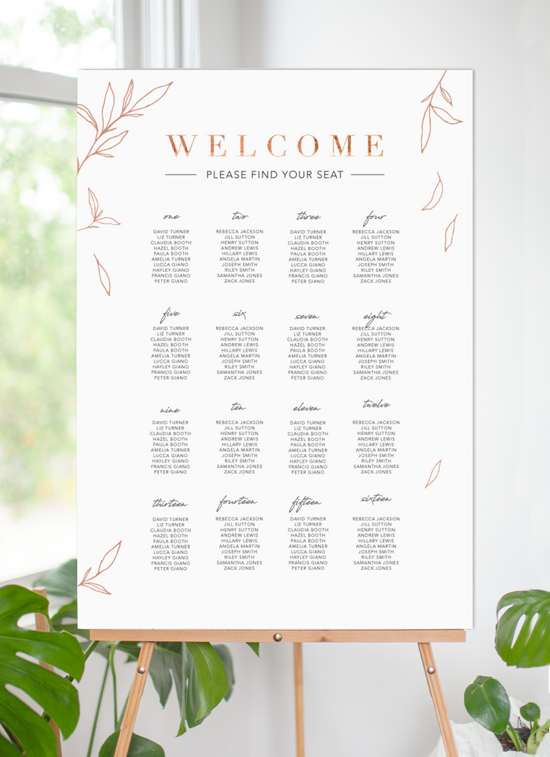 Modern Simplicity | Vinyl Foil | Seating Charts