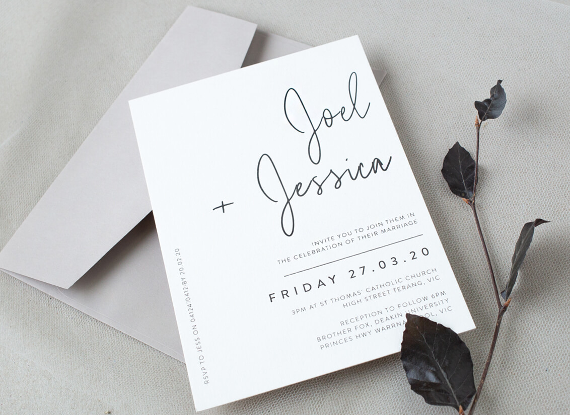 Linear Wedding Invitations by Paperlust